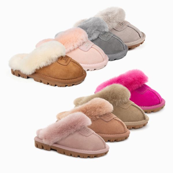 UGG OZWEAR Kids Coquette Sheepskin Slippers